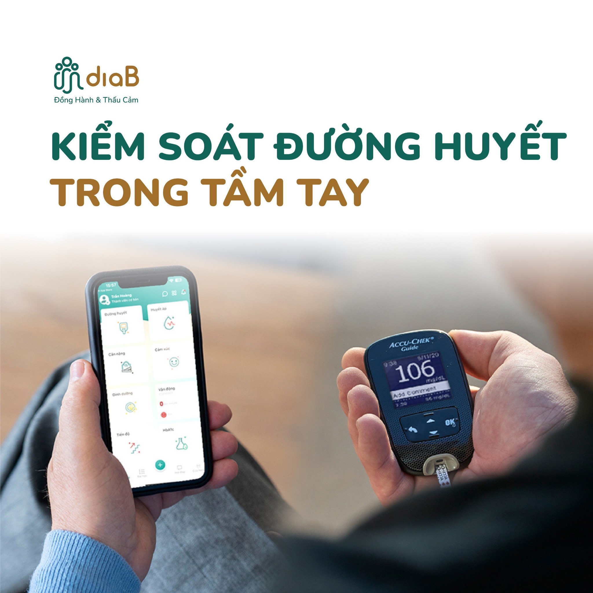 Tìm hiểu lợi ích của máy đo đường huyết có kết nối với ứng dụng DiaB | Diab
